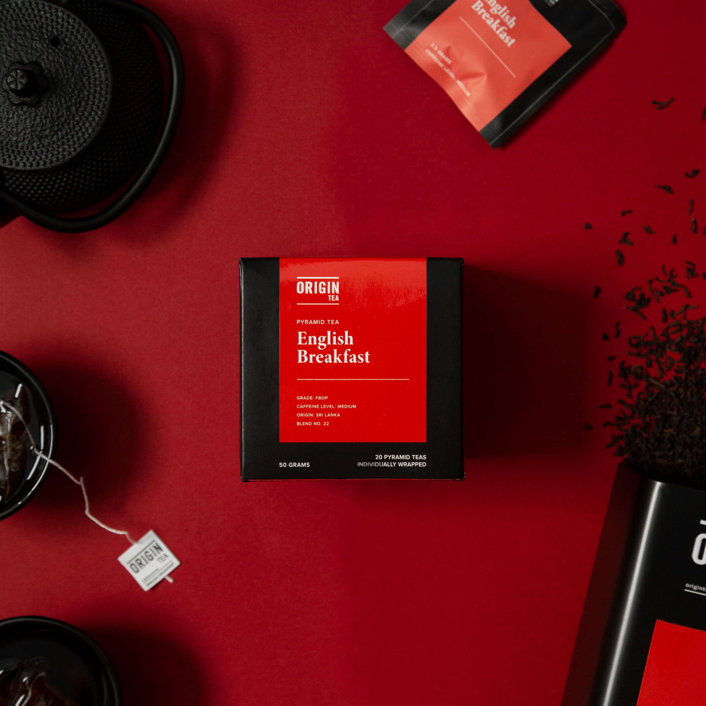 Origin Tea - English Breakfast Pyramid Black Tea Bags