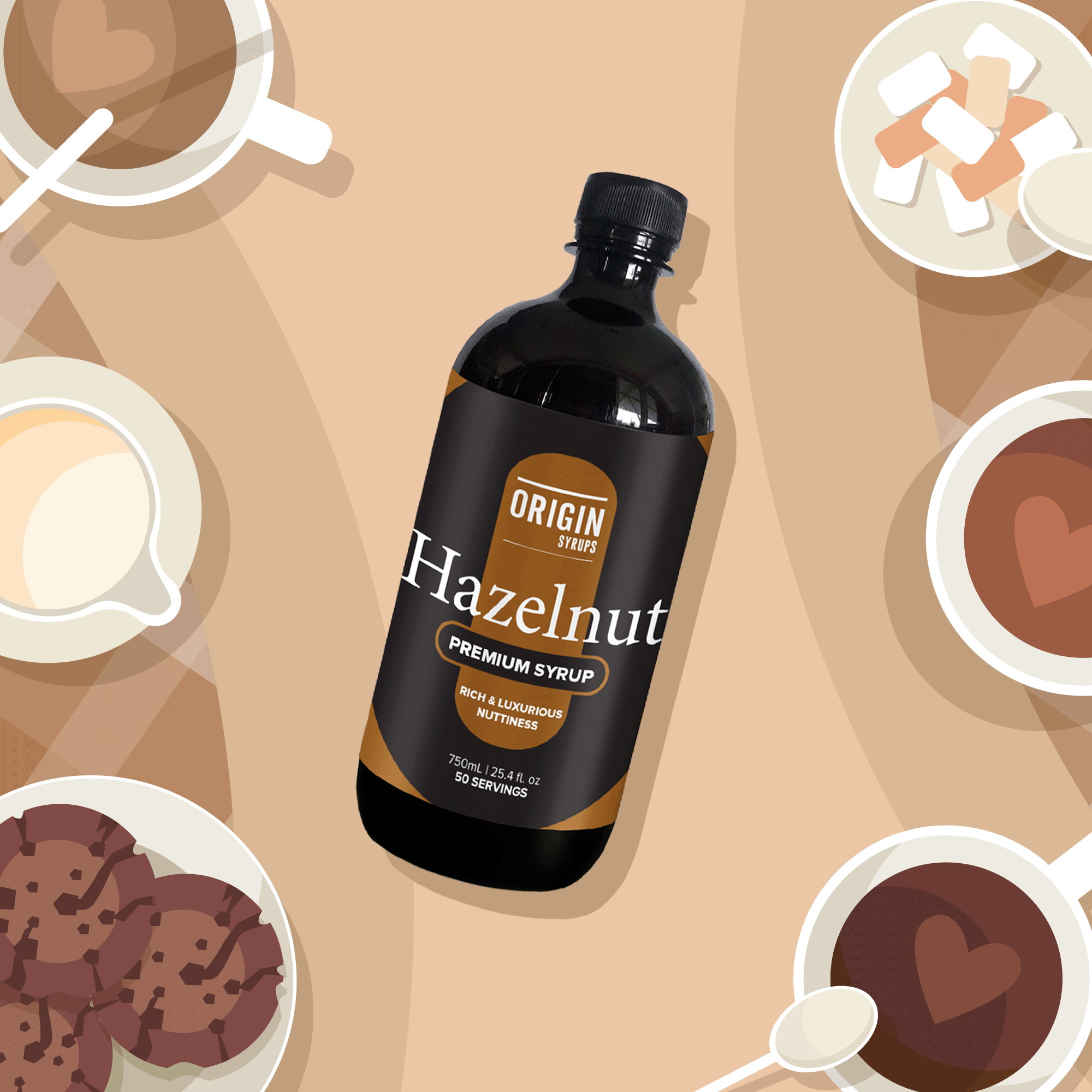 Origin Tea - Hazelnut Premium Flavoured Syrup